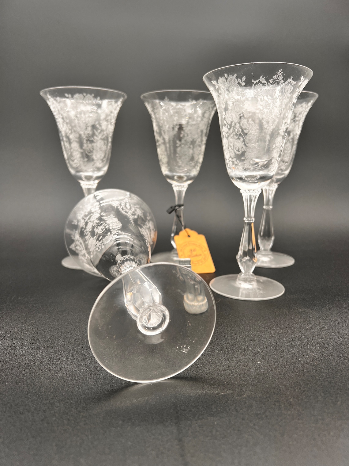 Vintage 1940s Tiffin Franciscan Glass, Cherokee Rose Pattern Claret ...