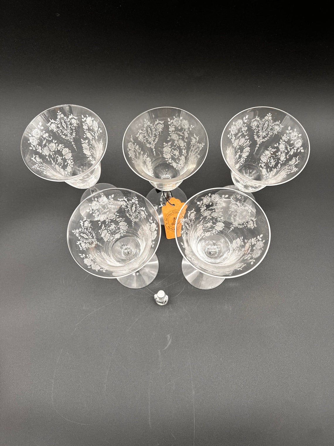 Vintage 1940s Tiffin Franciscan Glass, Cherokee Rose Pattern Claret ...