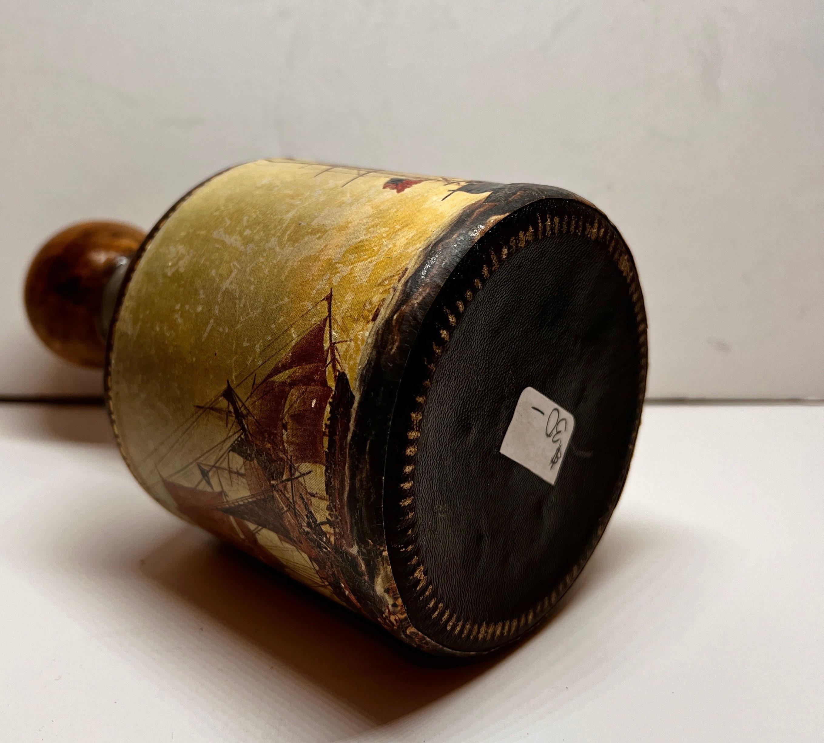 Vintage Leather Wrapped Bottle - Etsy