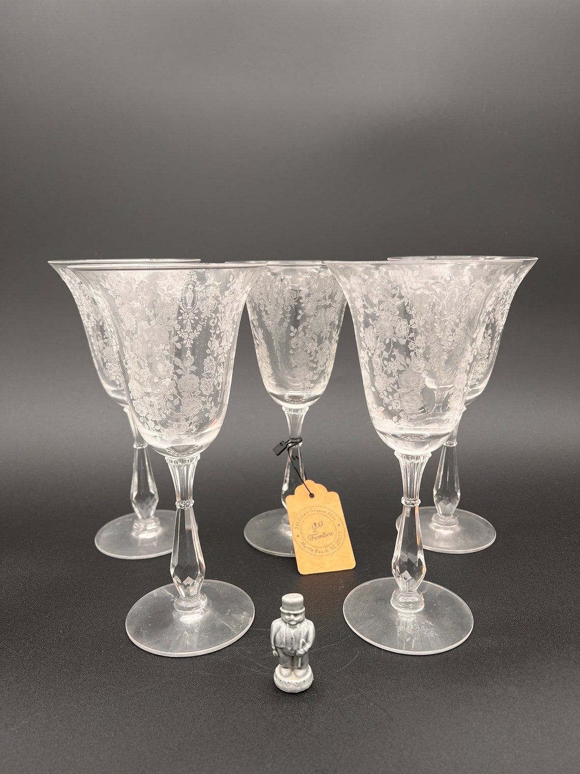 Vintage 1940s Tiffin Franciscan Glass, Cherokee Rose Pattern Claret ...