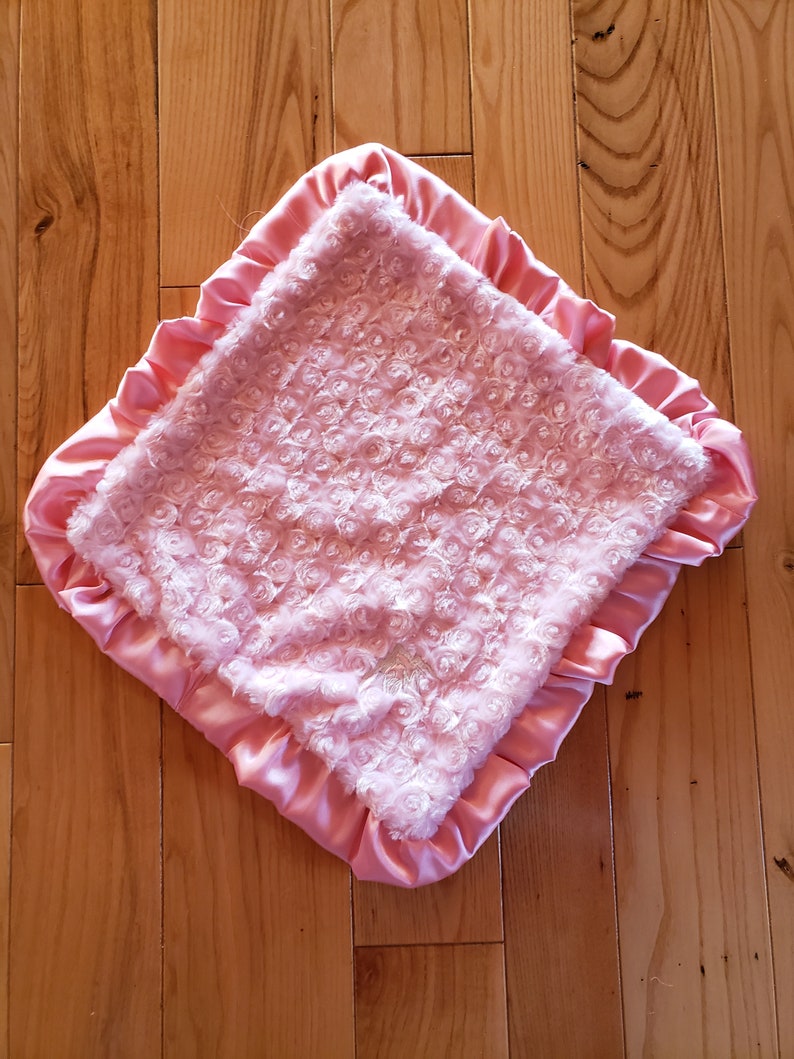 Security Blanket, Lovey Blanket, Minky and Satin Blanket, Baby Boy ...