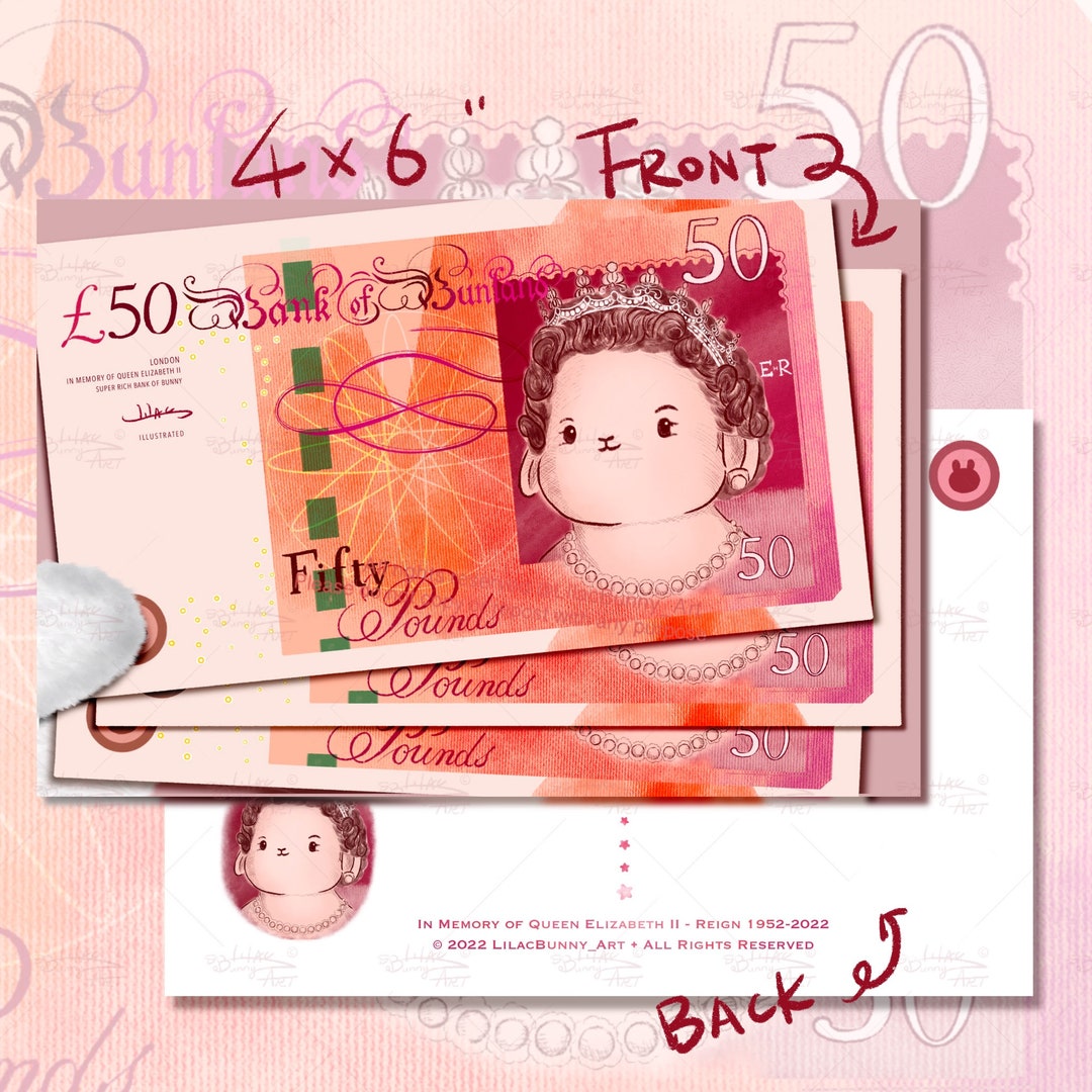 Bunny Bank in Memory of Queen Elizabeth II, Bunny Postcard, Lilacbunny ...