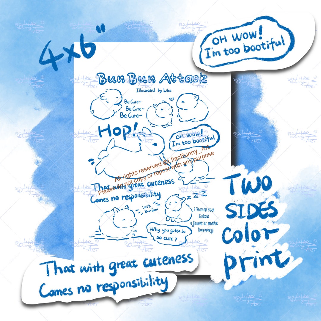 Bunny Slogan, Cute Baby Bunny Postcard, Lilacbunny Art, Baby Dwarf ...