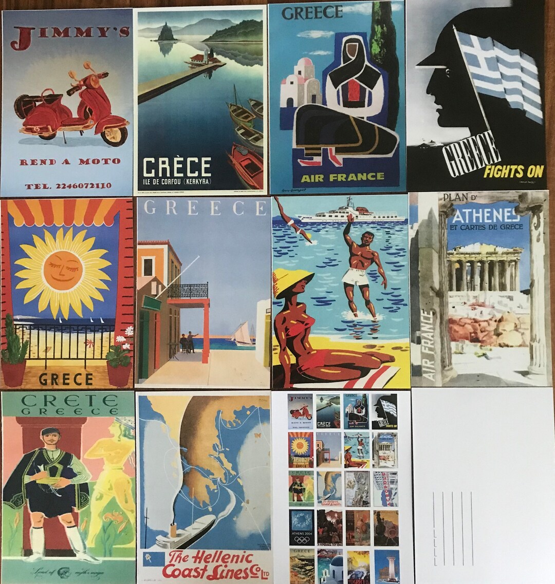 20 Vintage Travel Images of Greece Quality Postcards. - Etsy