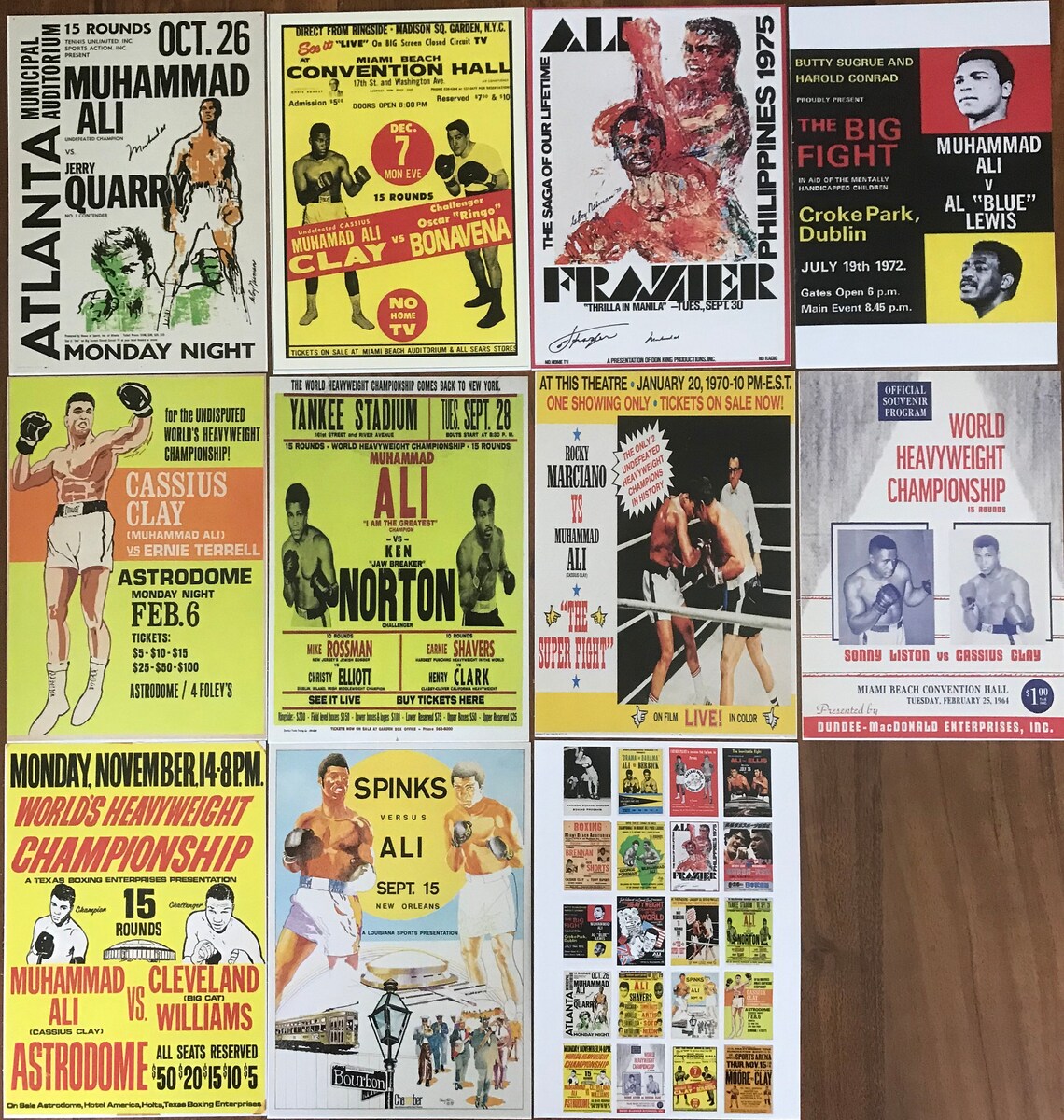 20 Muhammad Ali Boxing Postcards, Classic Images Copied From Boxing ...