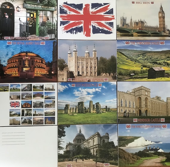 20 Famous Landmarks of England Lovingly on Quality Postcards. - Etsy UK