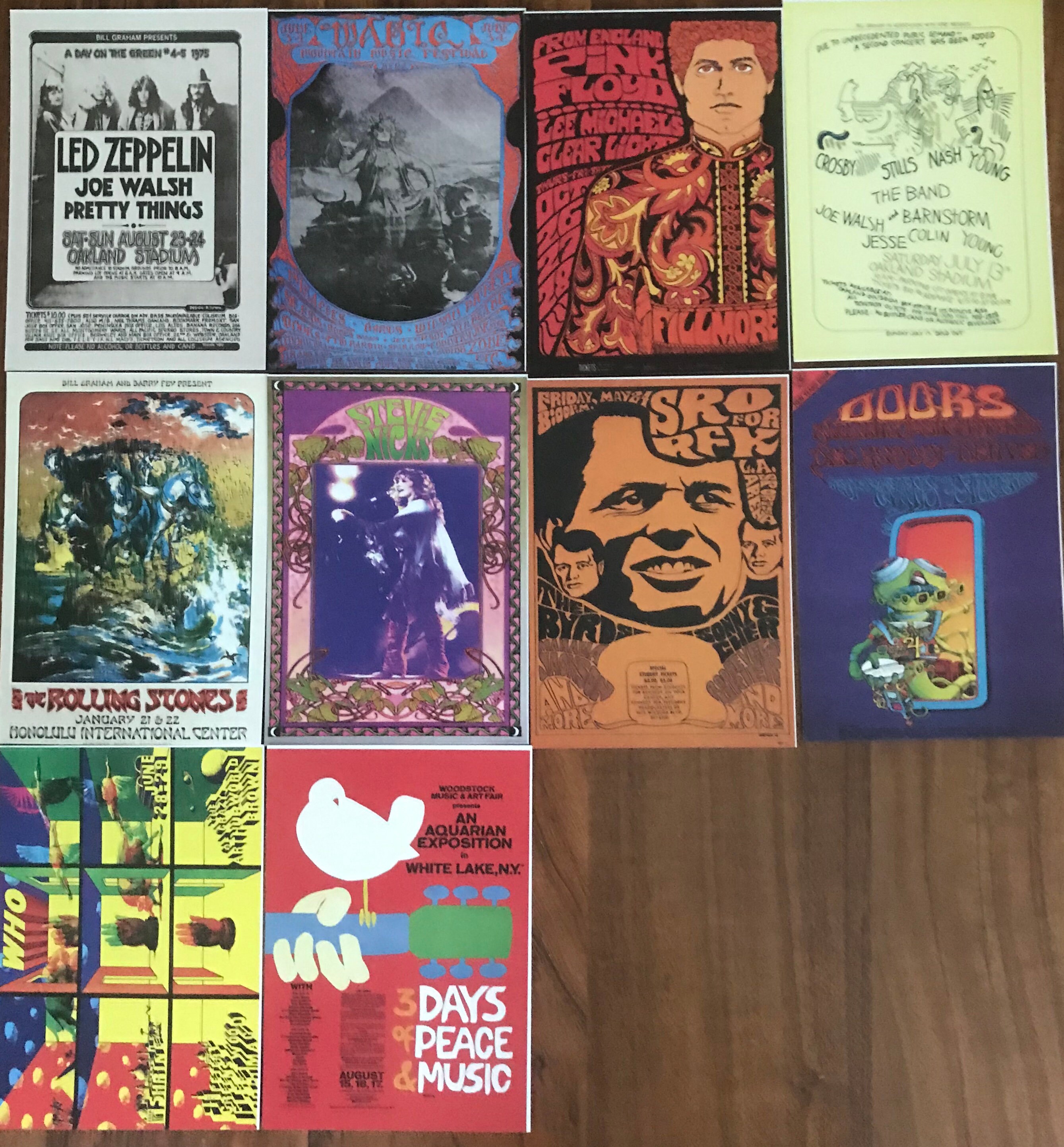 20 Vintage Rock and Pop Concert Posters as Quality Postcards - Etsy