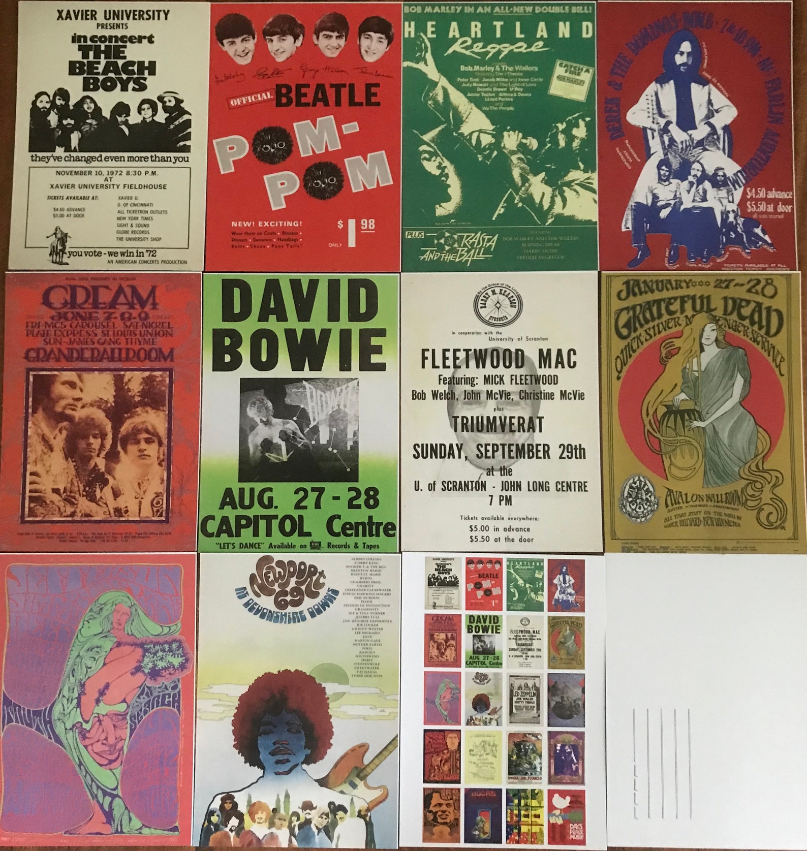 20 Vintage Rock and Pop Concert Posters as Quality Postcards - Etsy