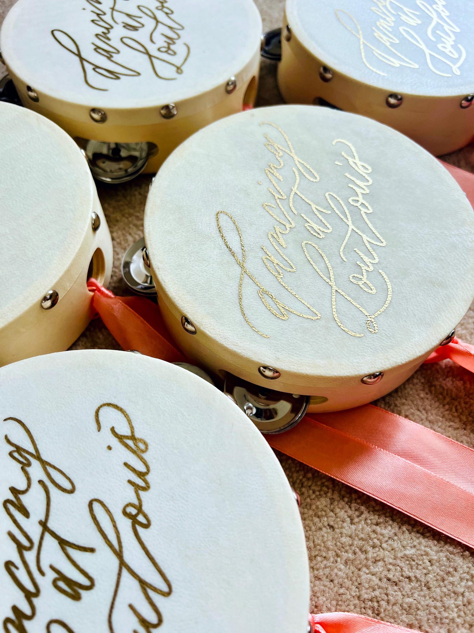 Hand-lettered Bespoke Tambourines | Personalised Tambourine | Custom ...