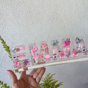 Name Stand, Custom Name Stand, Letter Stand, Resin Name, Floral Resin ...