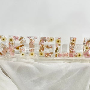 Name Stand, Custom Name Stand, Letter Stand, Resin Name, Floral Resin ...