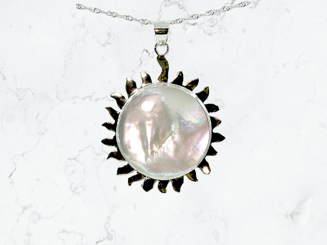 Mother of Pearl Sun Necklace - Etsy