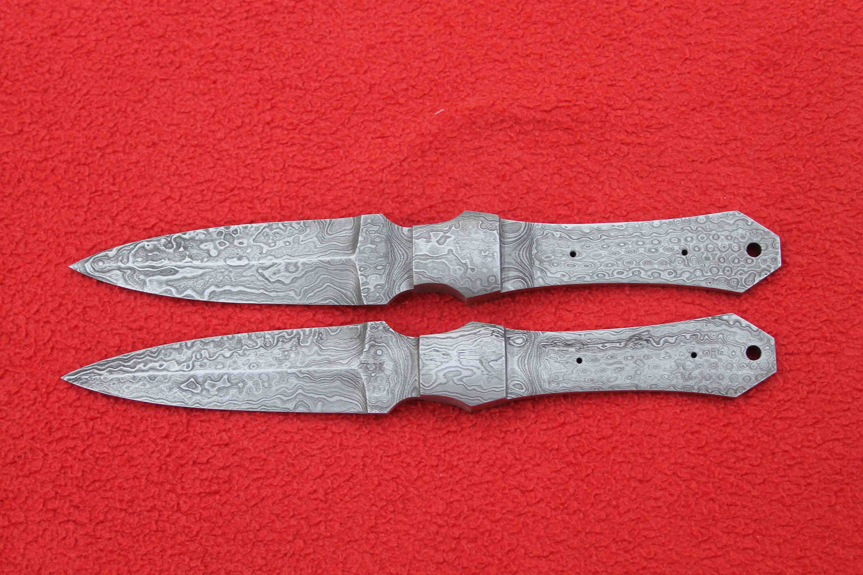 Set of 2 Hand Forged Damascus Steel Boot Dagger Blank Blade - Etsy