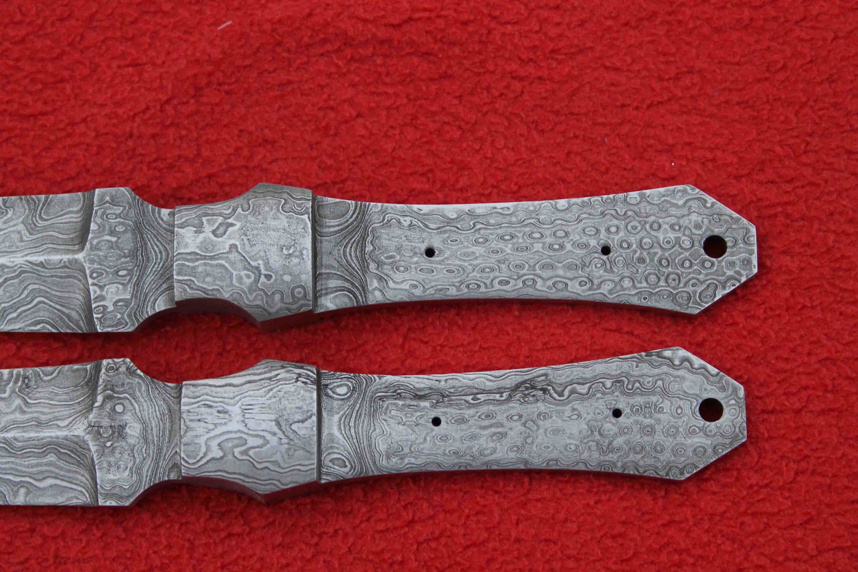 Set of 2 Hand Forged Damascus Steel Boot Dagger Blank Blade - Etsy