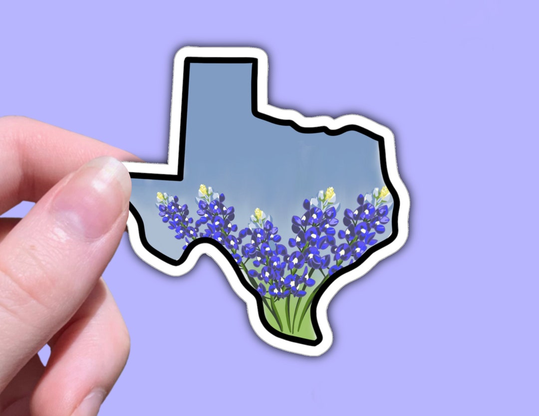 Texas Bluebonnet Sticker, State Flower Sticker, Texas State Flower ...