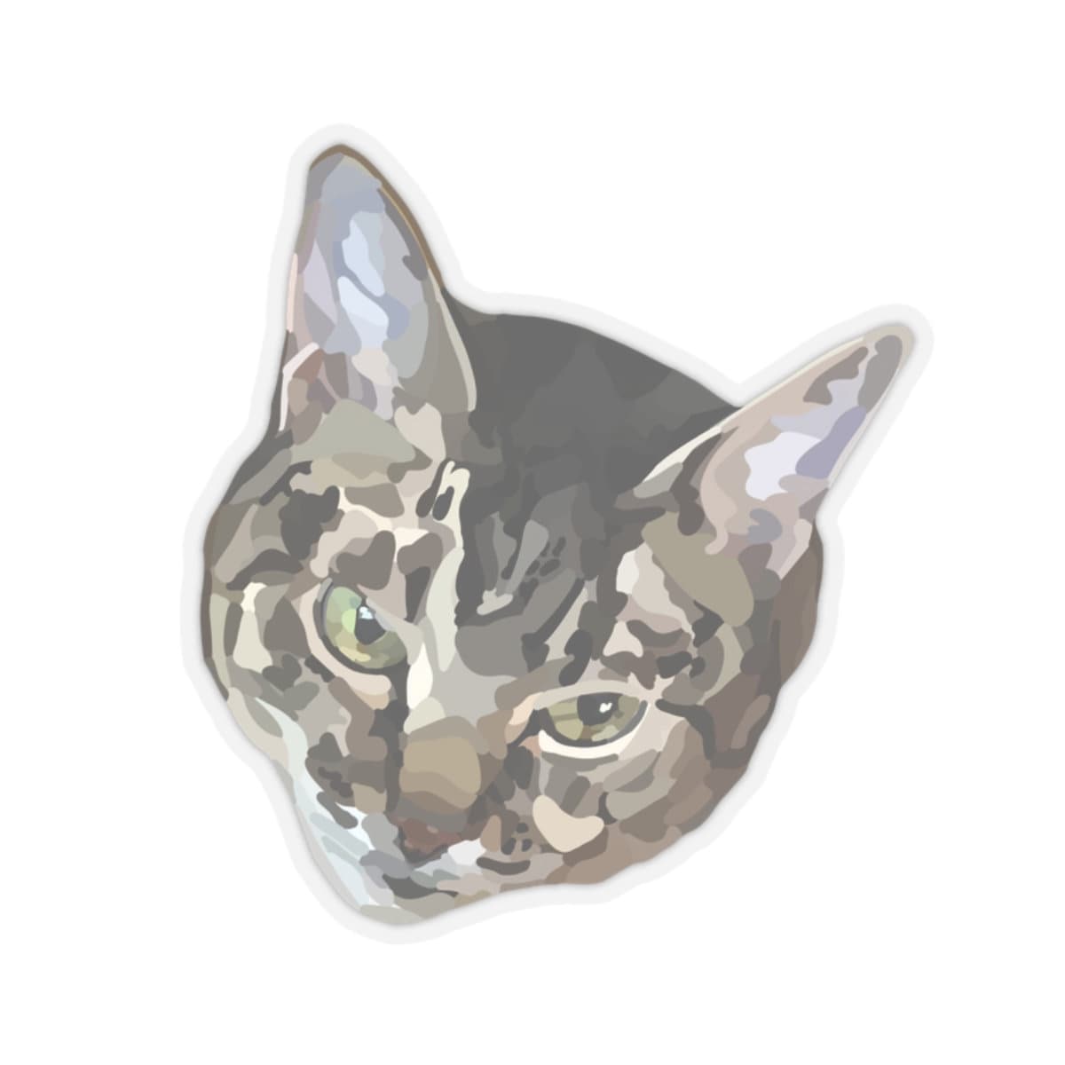 Tabby Cat Sticker, Brown Tabby Cat, American Shorthair, Cat Merch ...