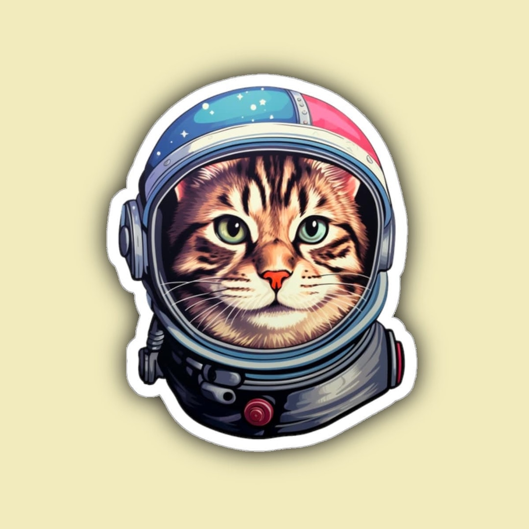 Astronaut Cat Sticker, Space Cat, Cat in Space, Space Stickers, Space ...