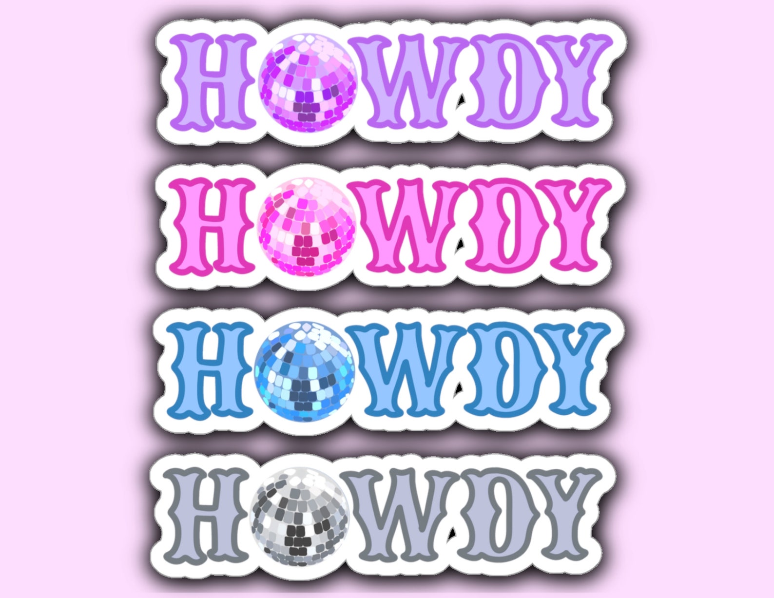 Disco Cowgirl, Howdy Sticker, Disco Balls, Preppy Stickers, Y2K Stickers, Phone Case Stickers ...