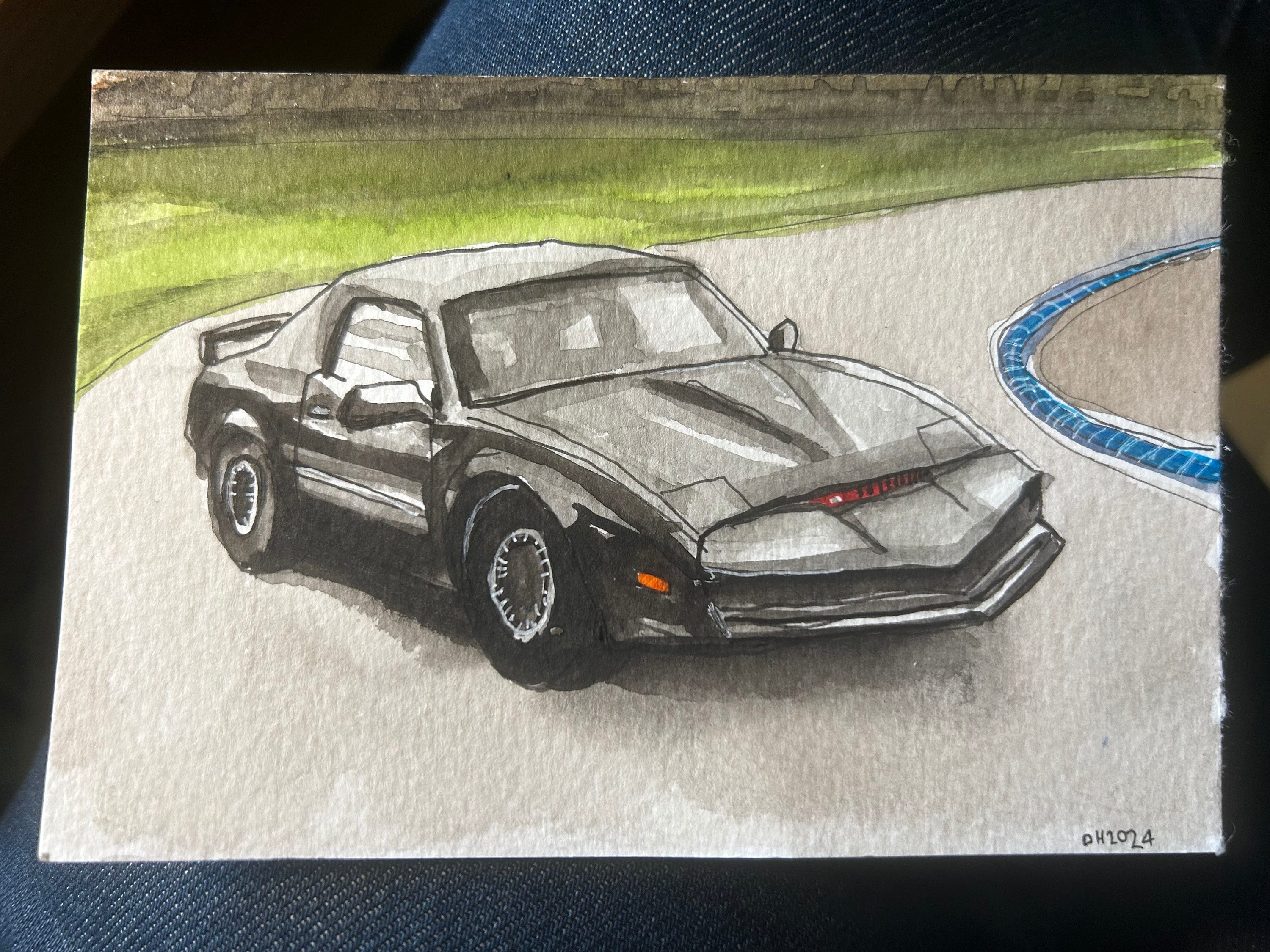 Postcard Painting A6 of KITT From Knight Rider - Etsy