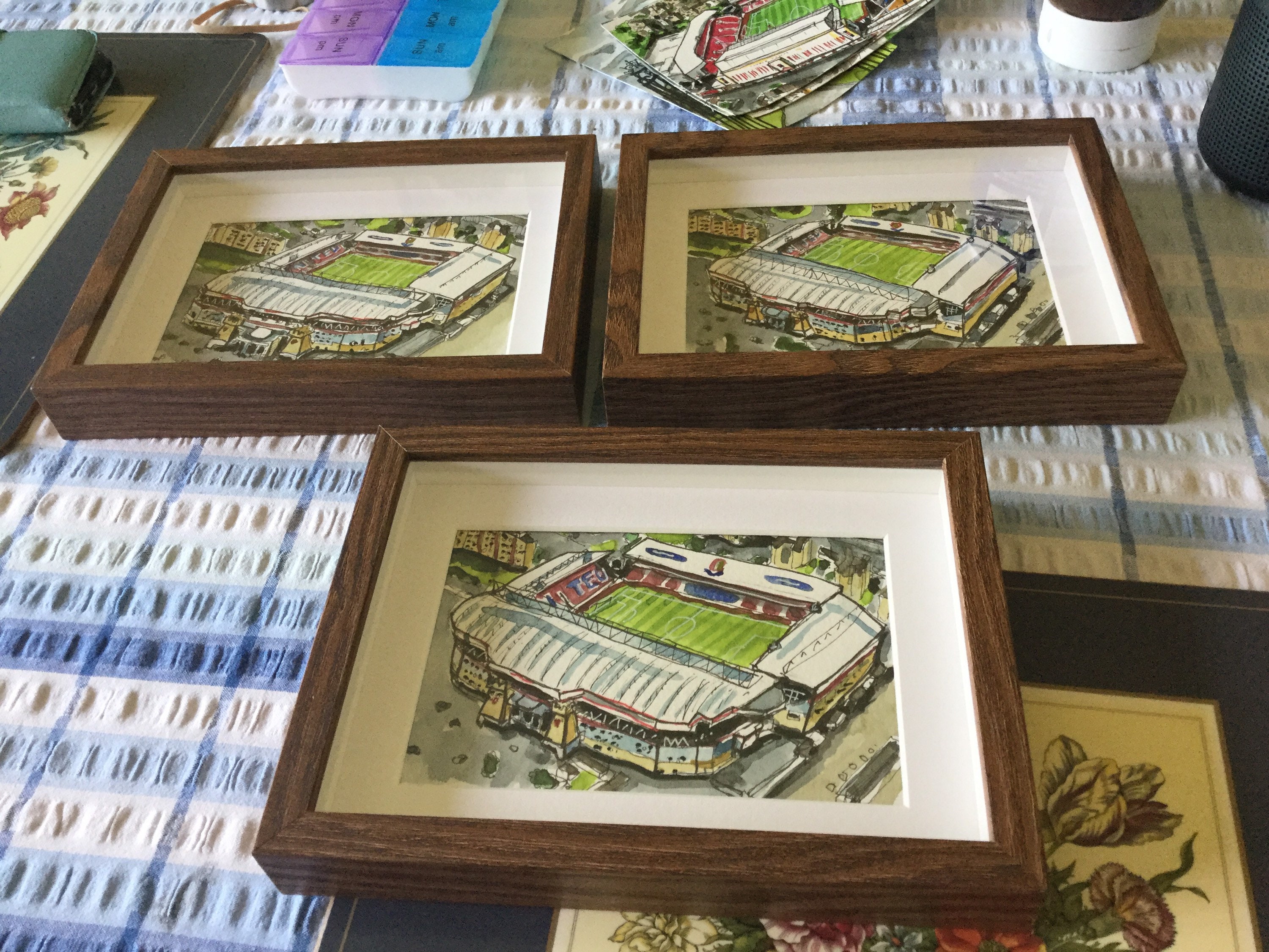 Postcard Painting of the Baseball Ground, Derby County. 2 of 3 Original ...