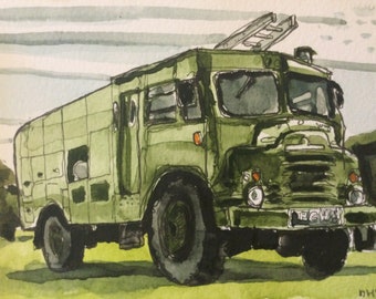 Fire Engine Painting - Etsy