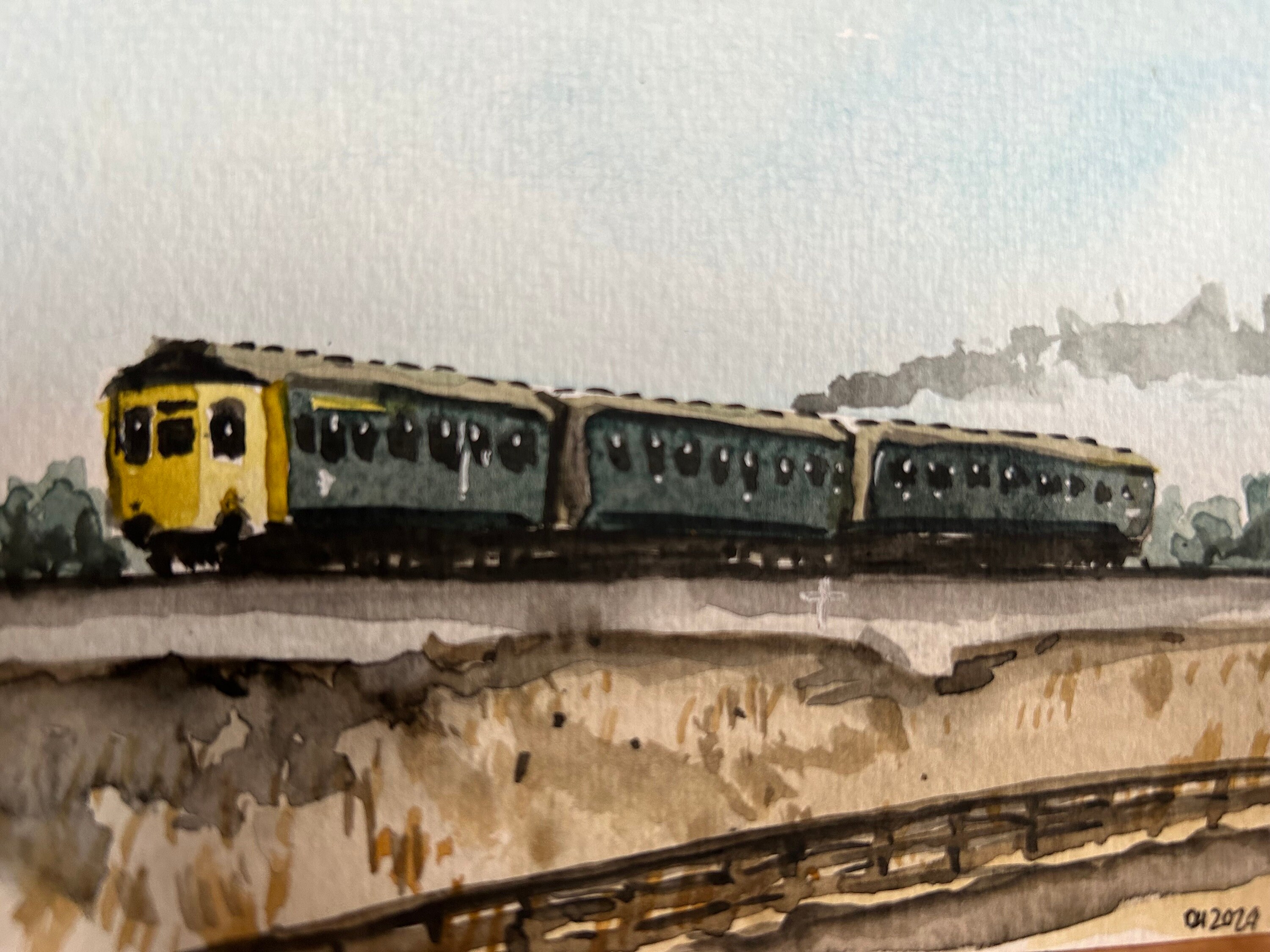 Postcard Painting of Class 110 DMU Train. Watercolour. - Etsy