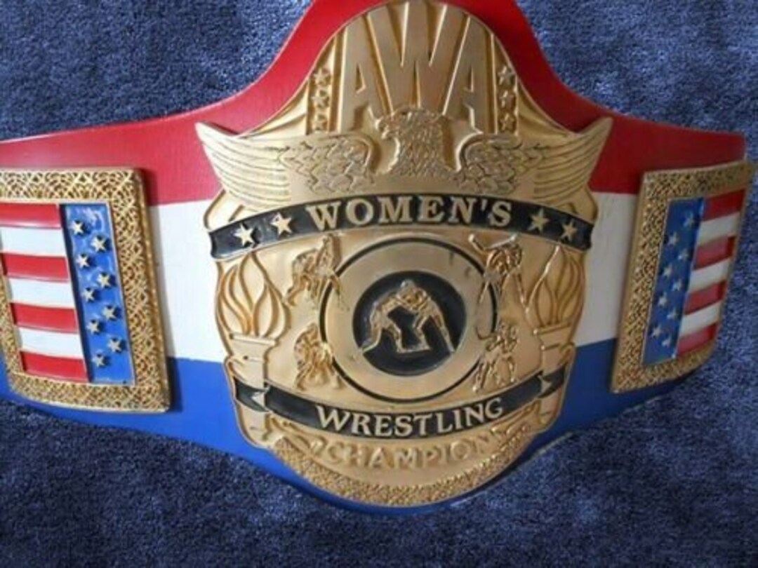 AWA World Womens Championship Belt 4 Mm Zinc Plates Penny Banner June ...