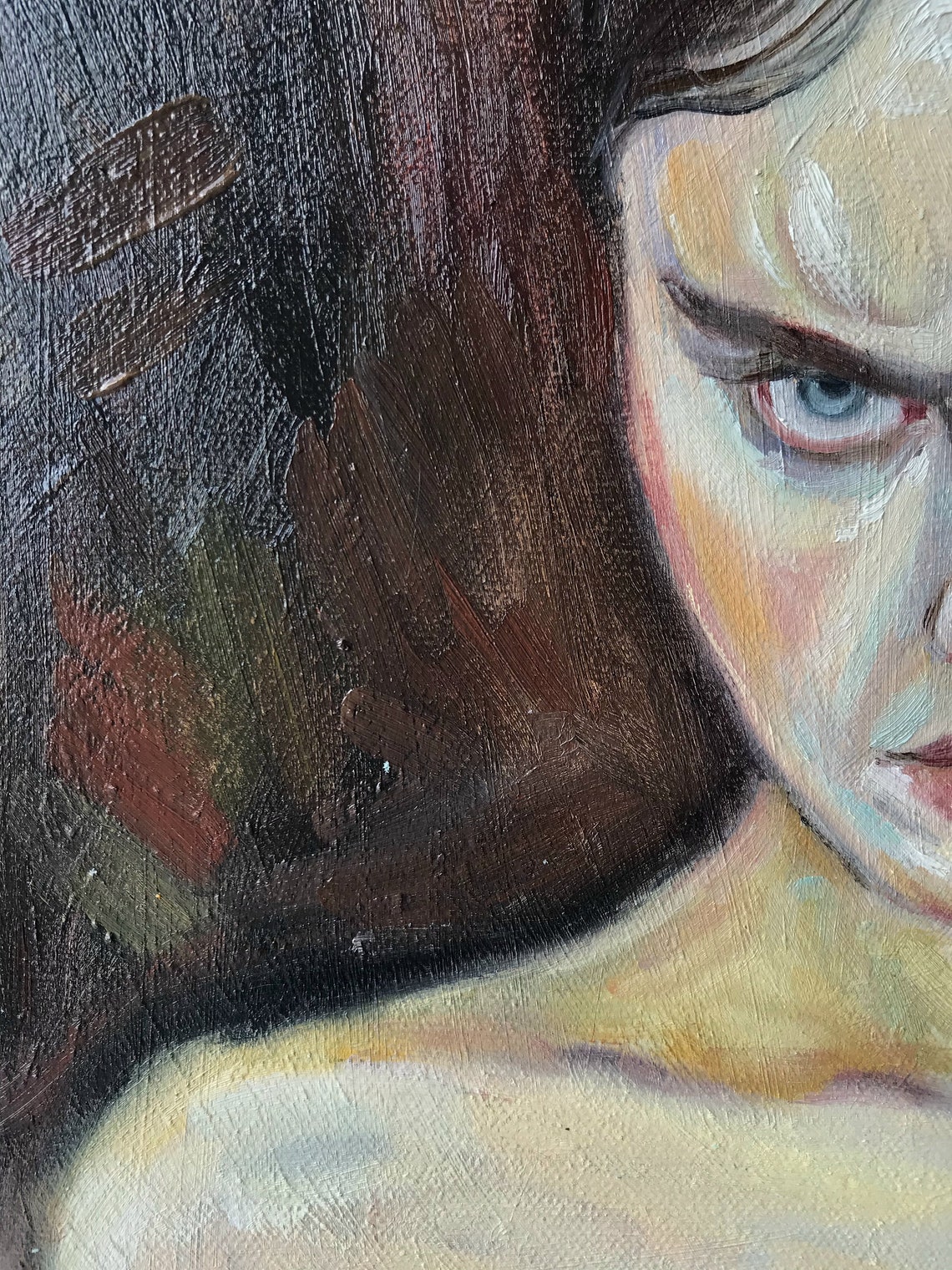 Anger Painting Portrait Woman Original Art Oil by Isolde | Etsy