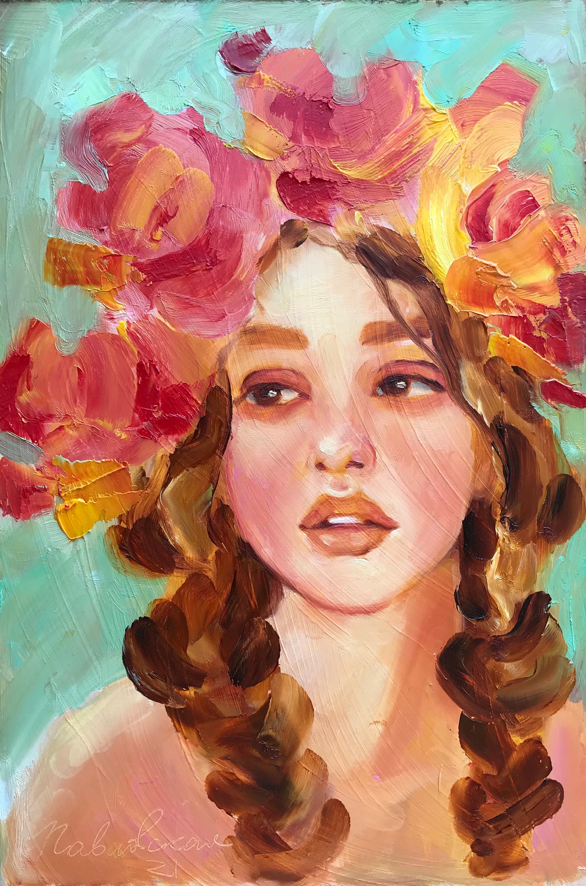 Woman Portrait Painting Beautiful Girl Original Romantic Art | Etsy Woman Portrait Painting Beautiful Girl Original Romantic Art | Etsy