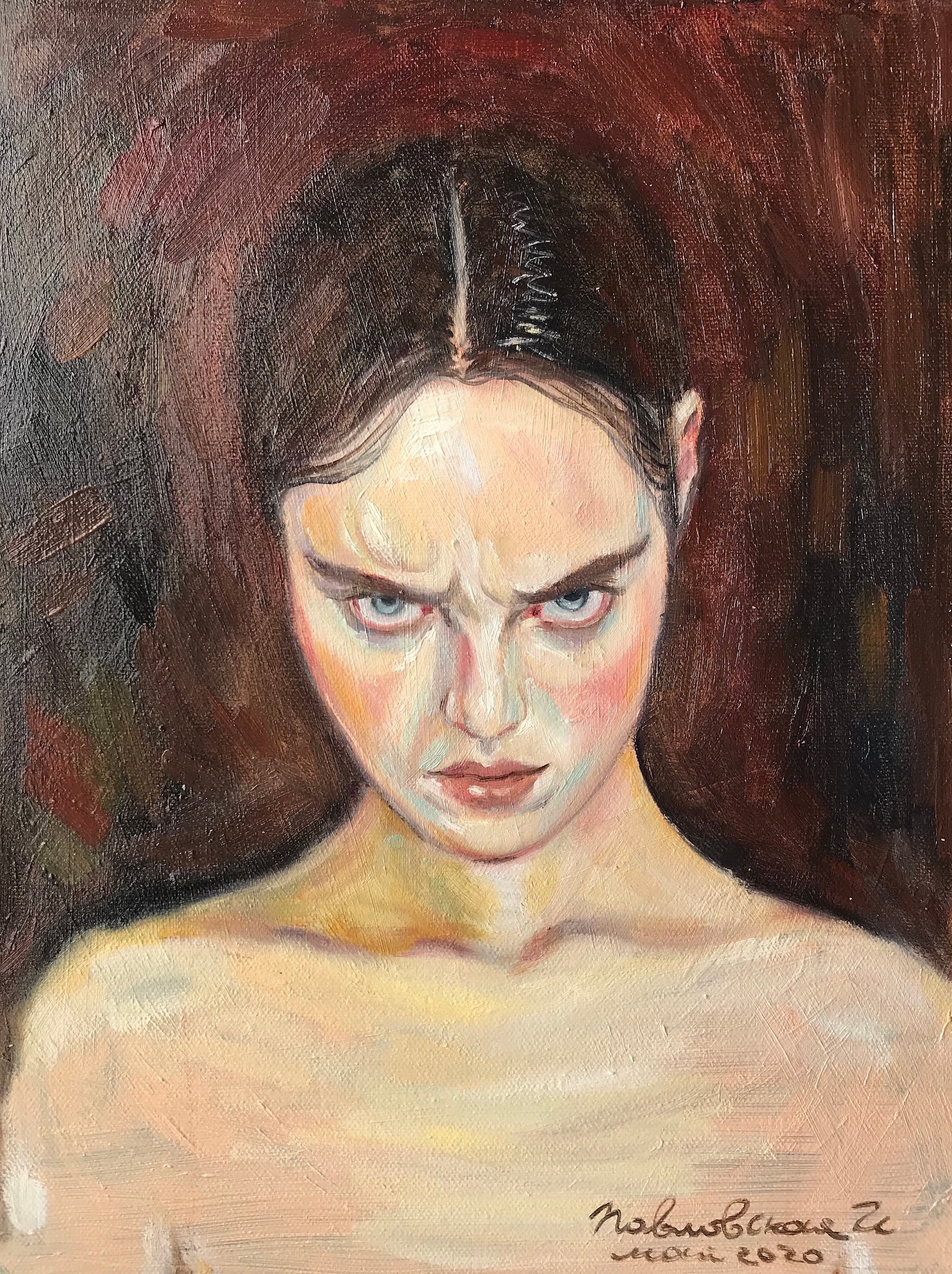 Anger Painting Portrait Woman Original Art Oil by Isolde | Etsy