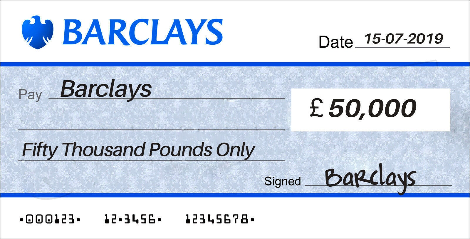 Custom Made Large Printed Cheque Reusable & High Quality - Etsy UK