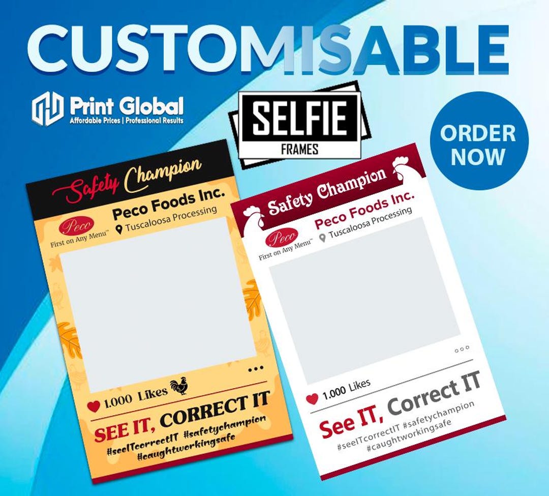 Customized Selfie Frame, Editable Social Media Sign, Selfie Photo Booth ...