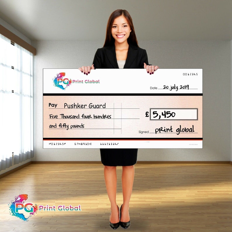 Custom Printed Presentation Cheque: Reusable Charity Event Prop - Etsy UK