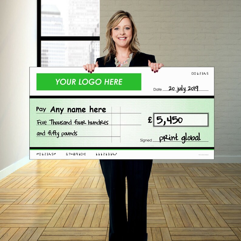 Custom Printed Presentation Cheque: Reusable Charity Event Prop - Etsy UK
