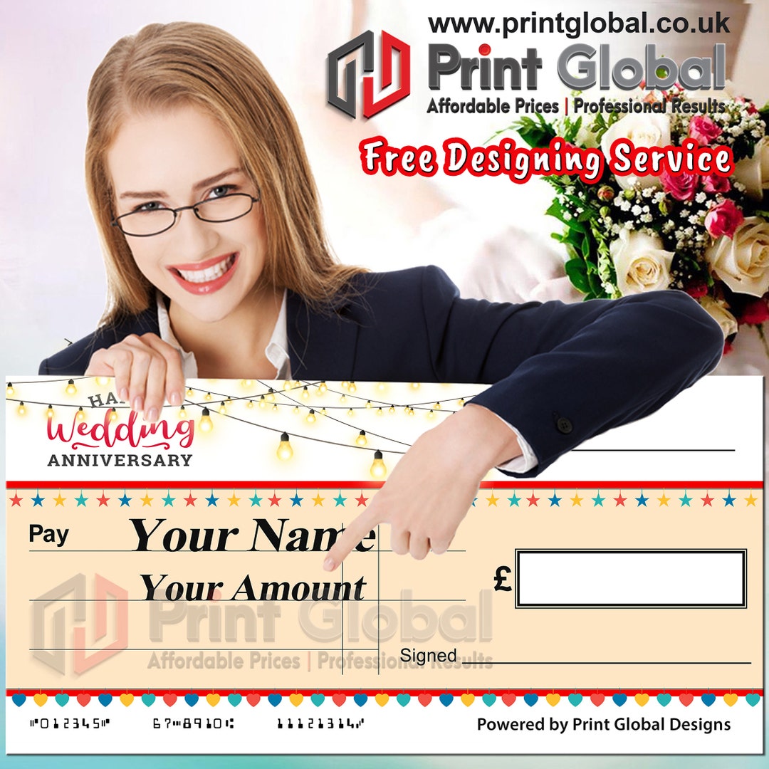 Reusable & High Quality Custom Made Large Cheque for Birthday ...