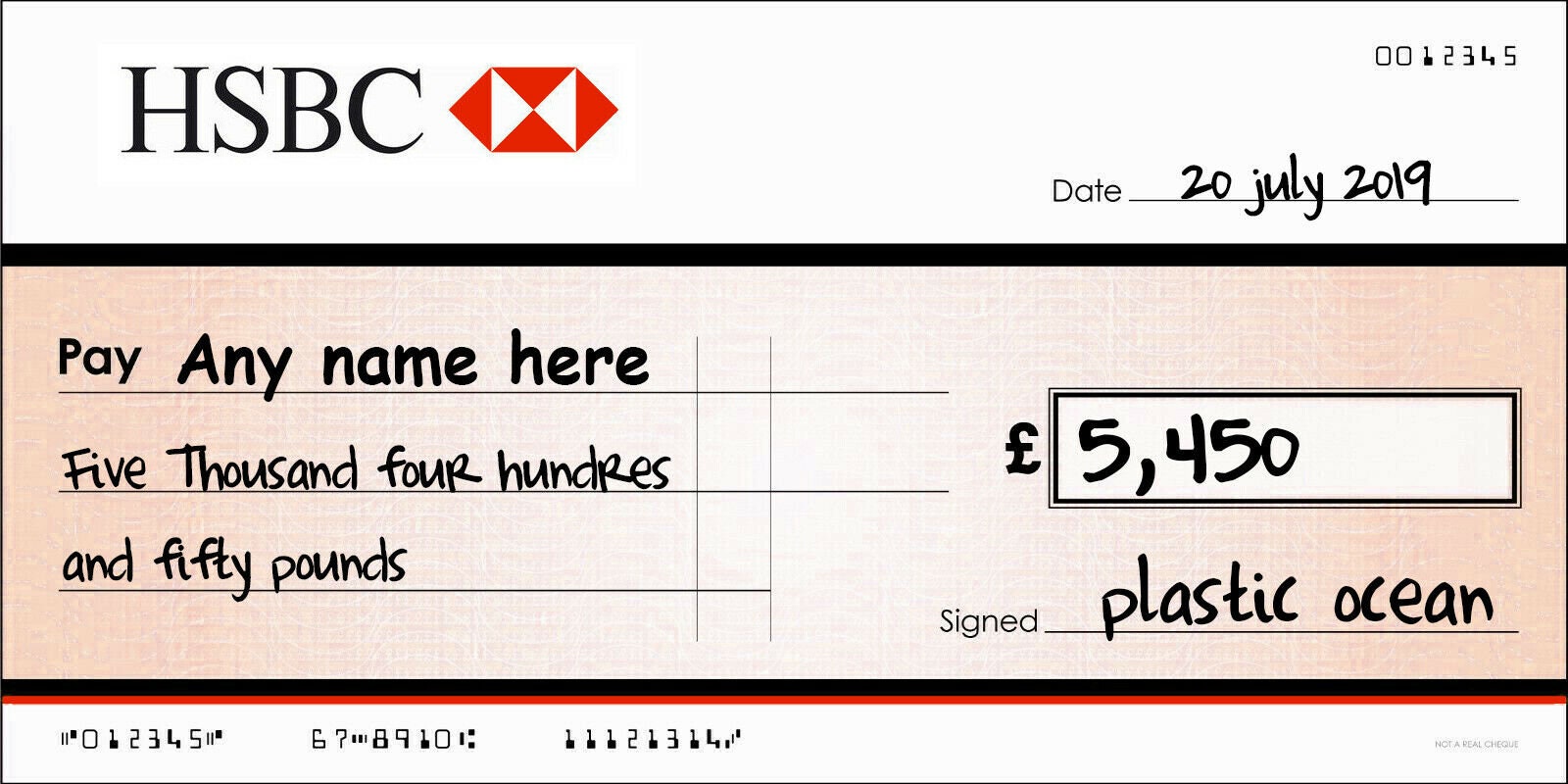 Custom Printed Presentation Cheque: Reusable Charity Event Prop - Etsy UK