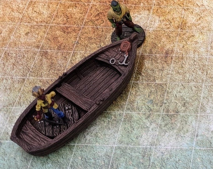 Dnd Rowboat Boat Tabletop Scatter Terrain RPG Warhammer Games D&D ...