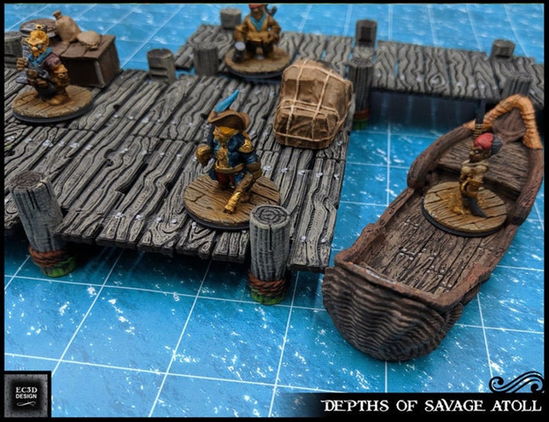 Dnd Adorned Longboat Tabletop Scatter Terrain Depths of Savage Atoll ...