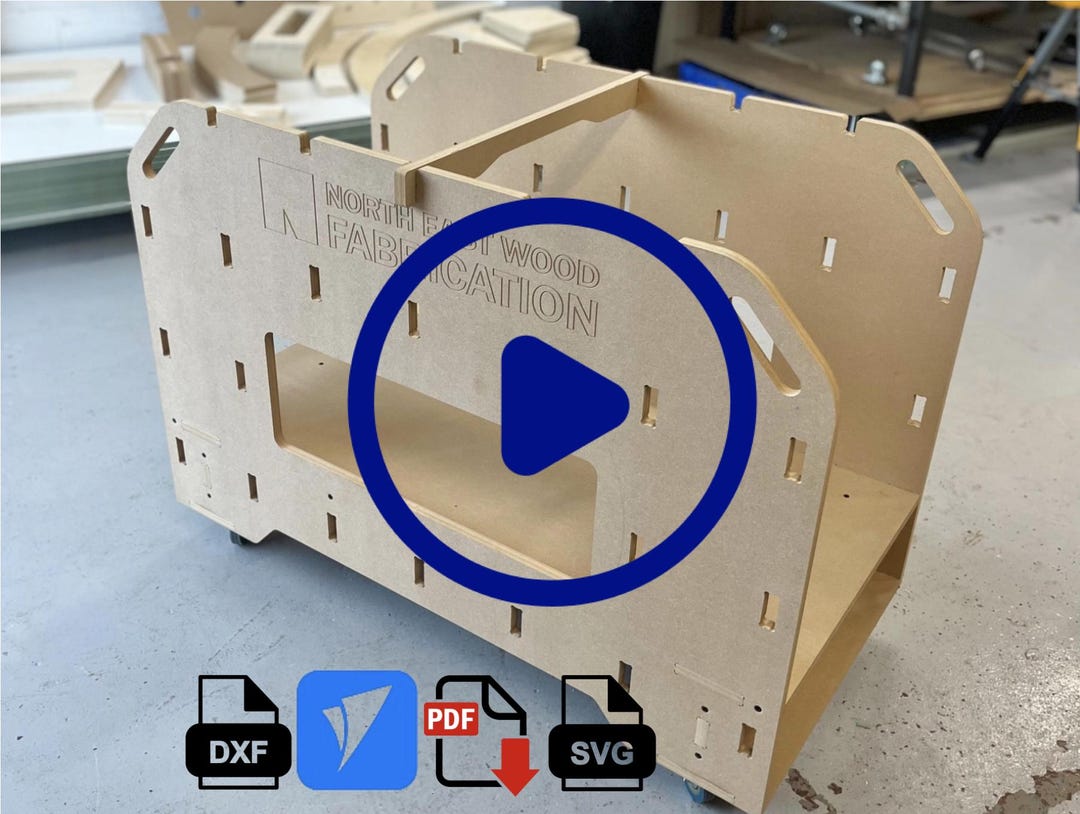 Workshop Trolley CNC Router Plans Wood Storage MFT Cart for Joinery ...