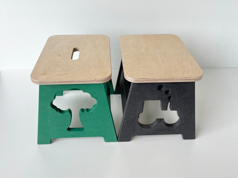 Kids Dinosaur Stool / Chair Personalised Birch Ply Eco Wooden Children ...