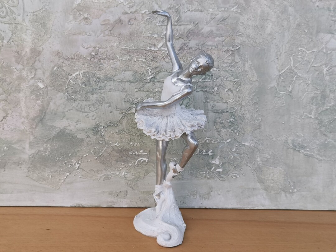 Silver Ballerina Figurine, Vintage Dancing Ballerina Statue, Romantic ...