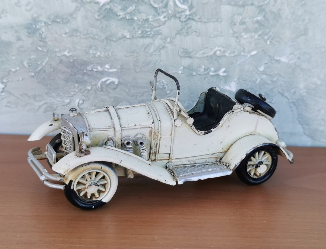 Vintage Metal Car, Metal Car Model, Handmade Retro Car Figurine ...