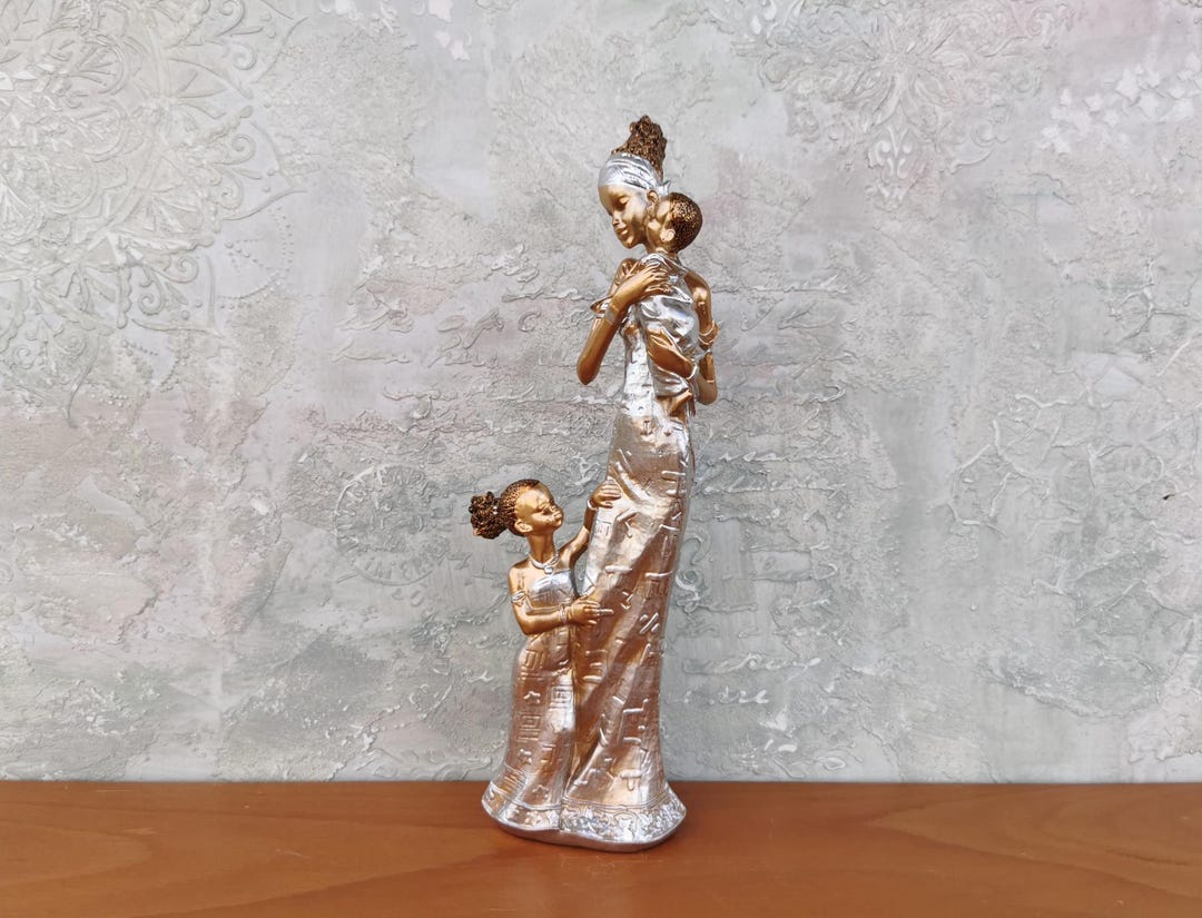 Mother With Children Statue, Love of Mom, Art Deco Style Statue ...