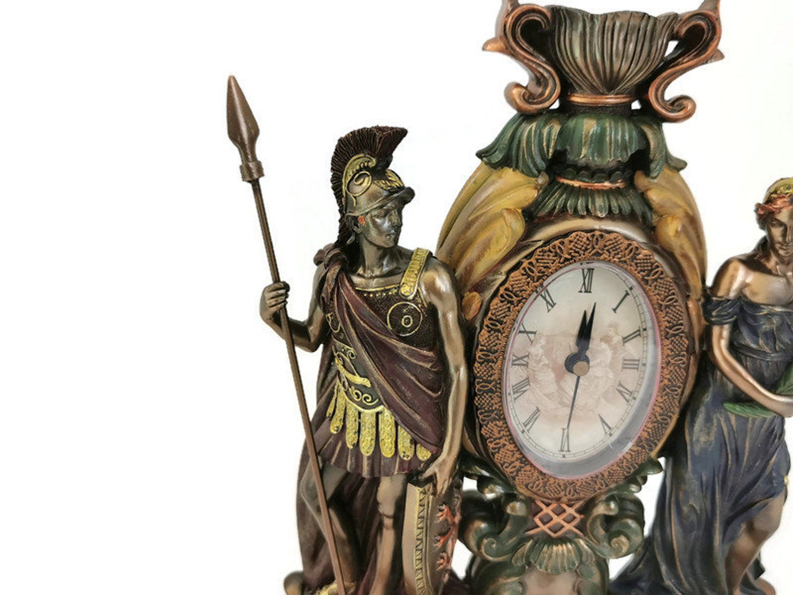 Vintage Clock Greek Statues Veronese Style Statues Vintage - Etsy UK