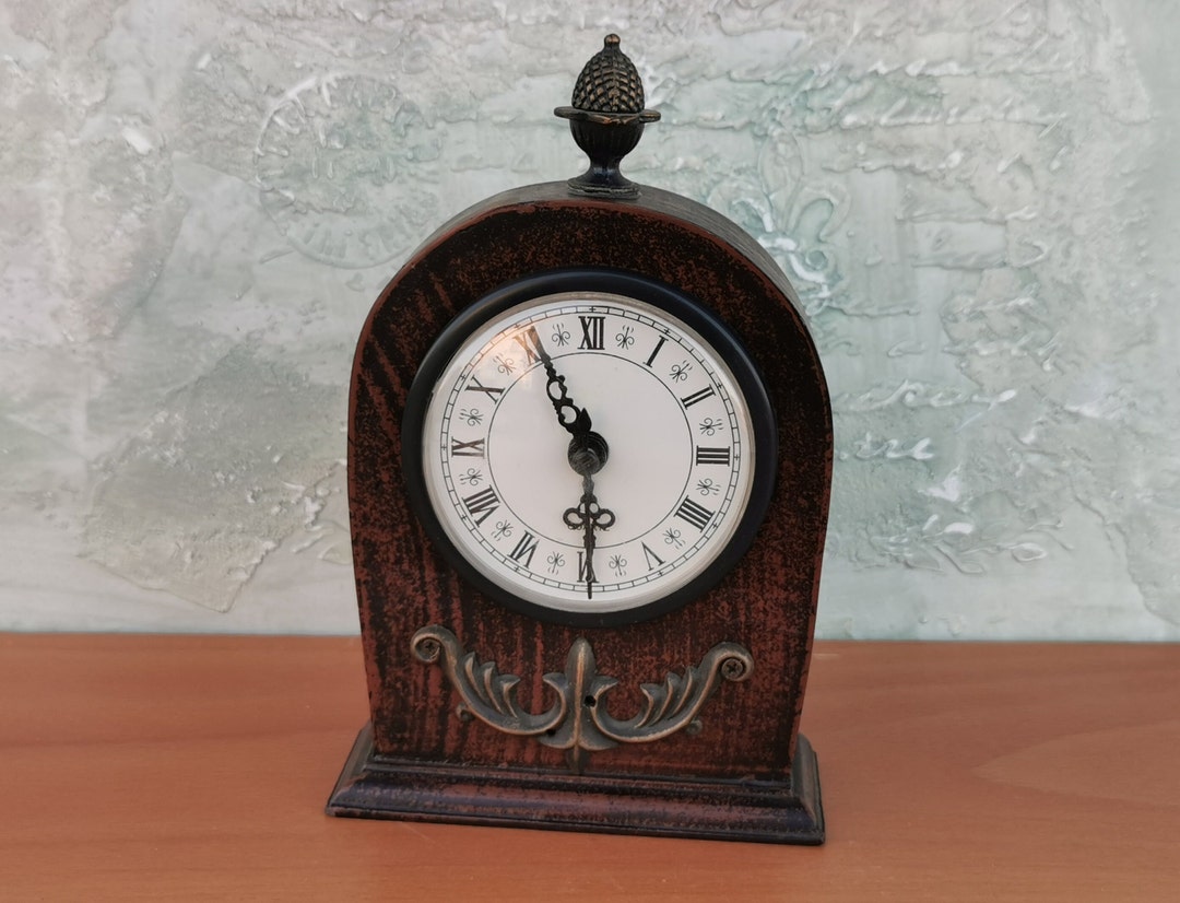 Vintage Desk Clock, Table Clock, Vintage Clock, Living Room Kitchen ...