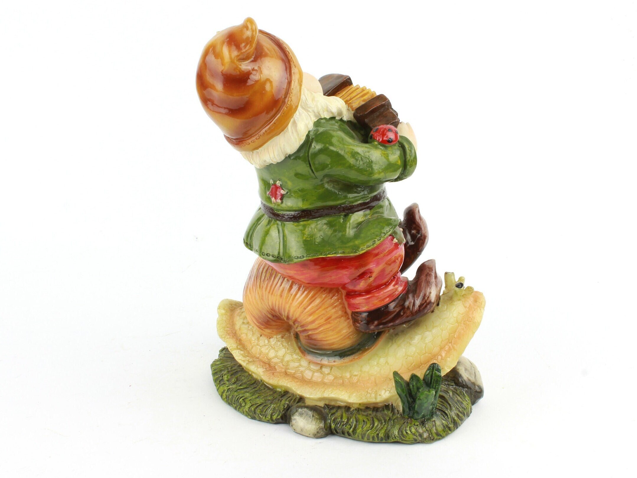 Vintage Garden Gnome, Garden Decoration, Dwarf With Snail, Dwarf With ...