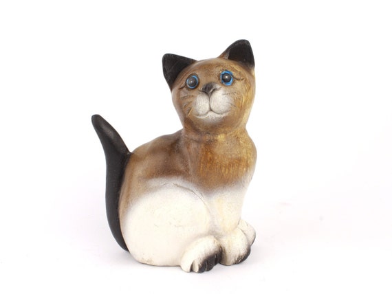 Wooden Cat Figurine Rustic Wooden Cat Primitive Wooden Cat - Etsy
