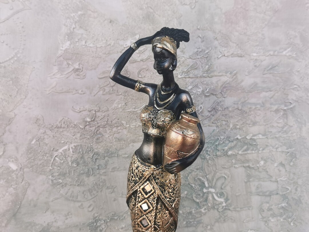 Art Deco Sculpture, African Woman Decor, African American Figurine ...