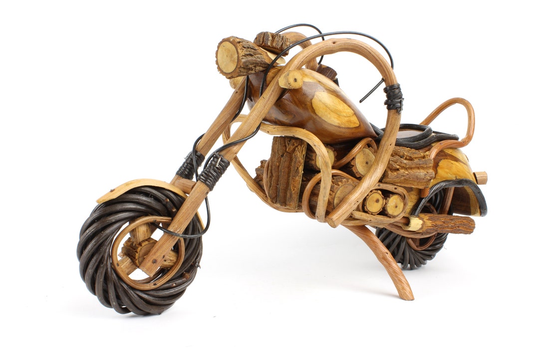 Vintage Wooden Motor, Wooden Motorbike Model, Handmade Motorcycle ...