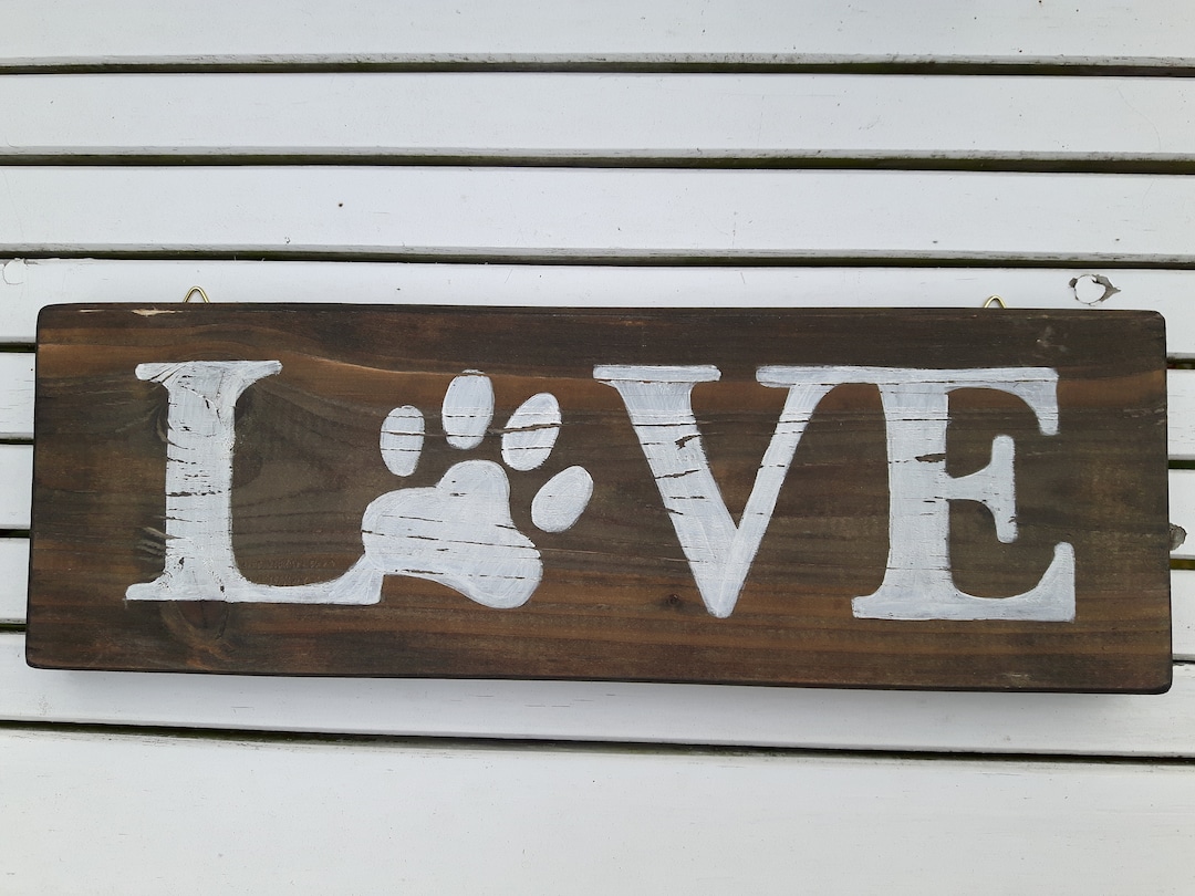 Letrero de perro que dice Letrero de madera con perro que dice Letrero ...